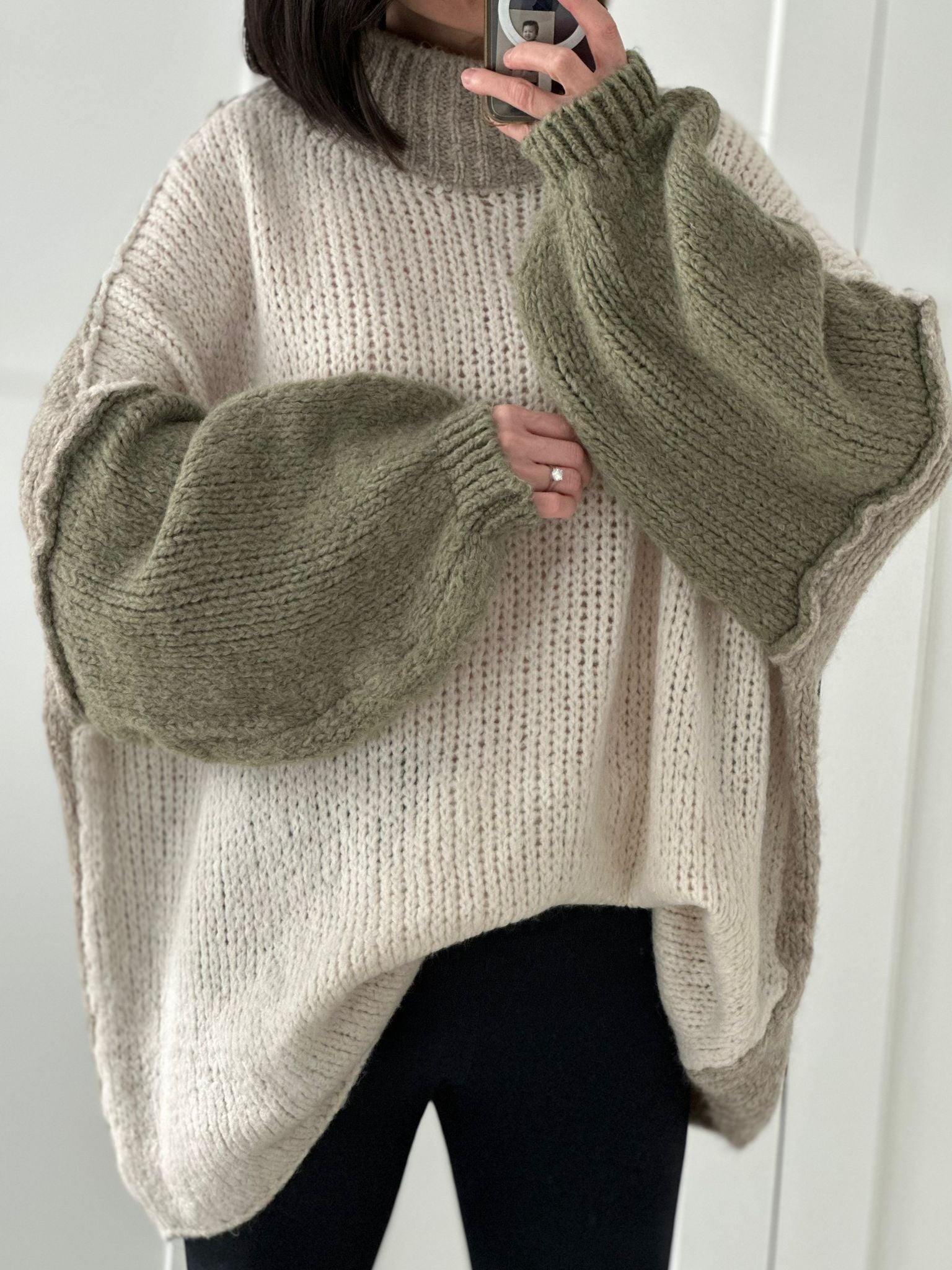 Pullover, Color-Blocking, Matcha – sismeer