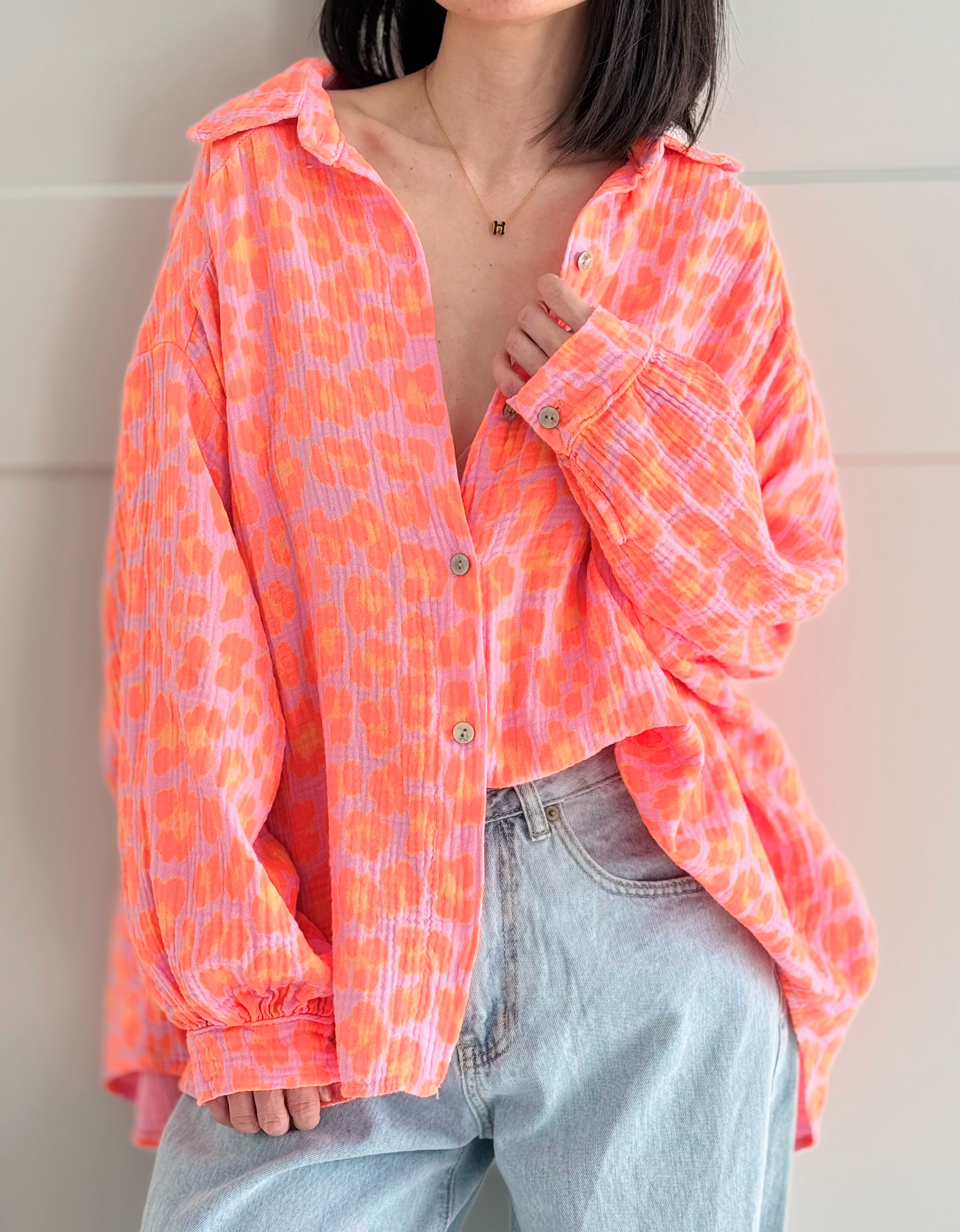 Musselin Bluse, Leo '25, Neon, 3 Farben – sismeer